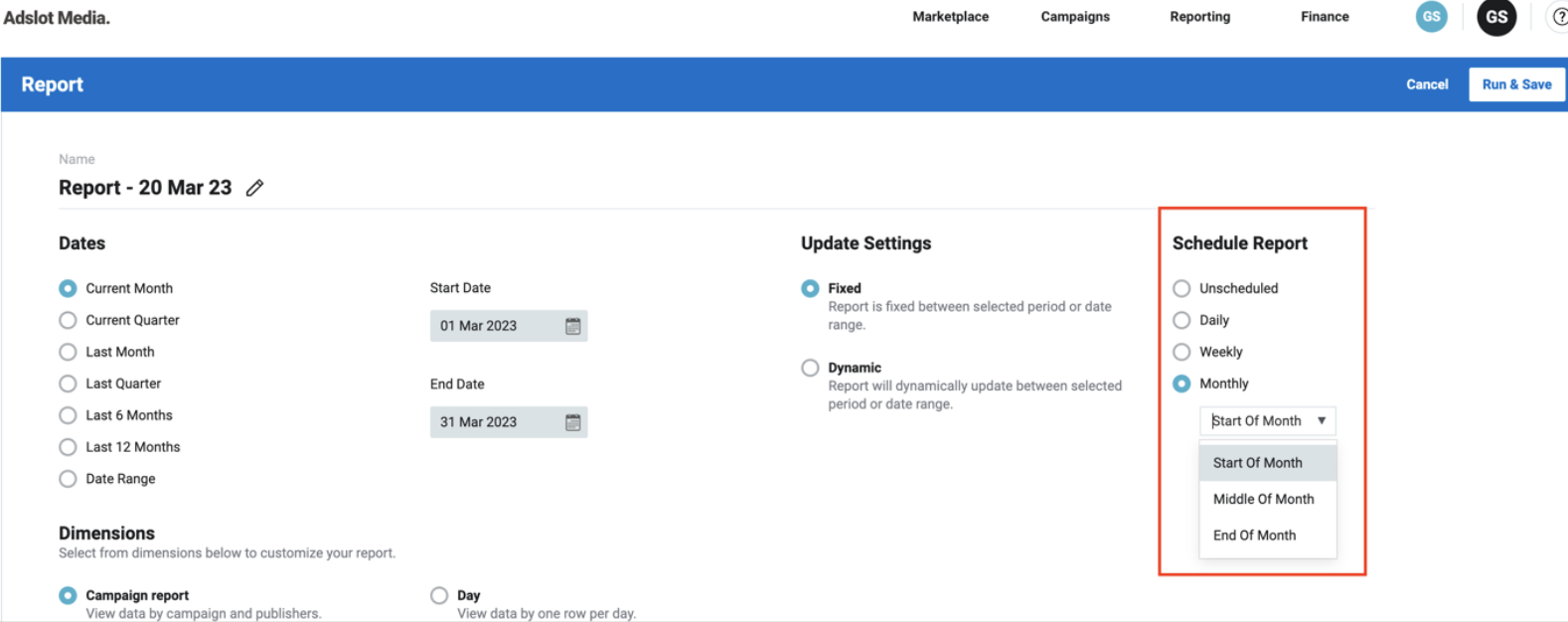 How To Schedule A Report – Media. By Adslot